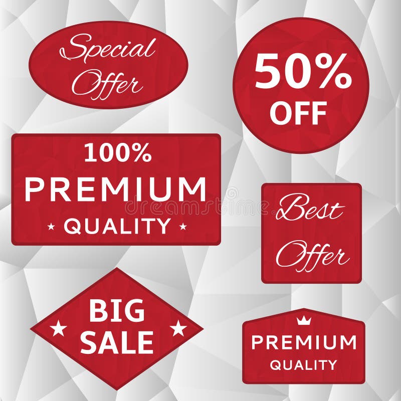 Red labels stock vector. Illustration of grained, label - 45116939