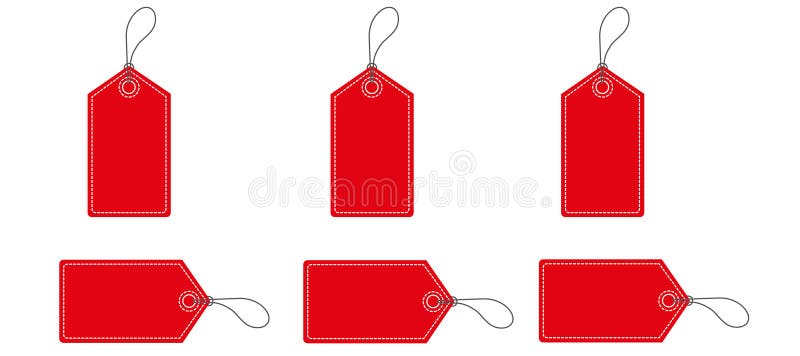 Red Labels on a White Background with Copy Space Stock Vector ...