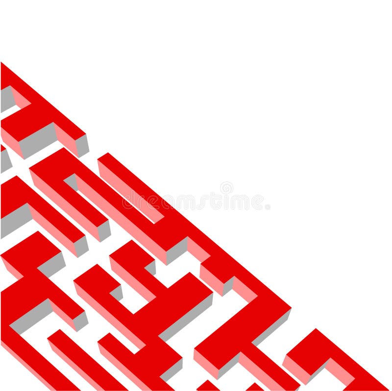 Red labyrinth stock vector. Illustration of guide, graphic - 9120231