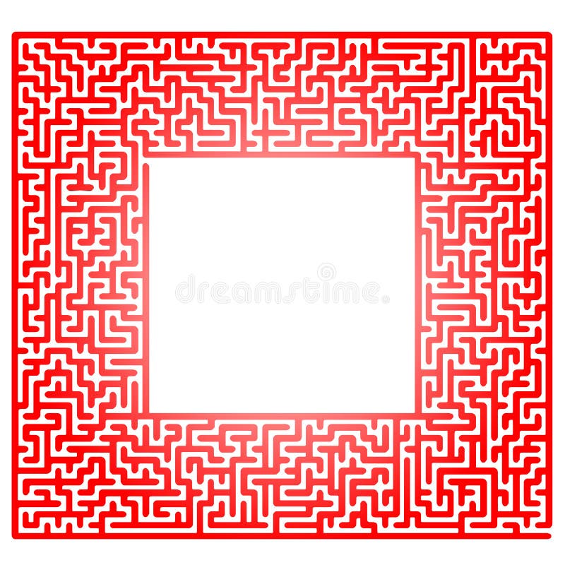 Red Labyrinth on White Background Stock Vector - Illustration of ...