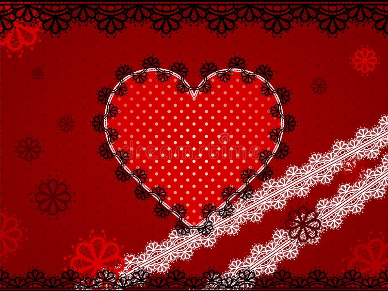 A Maroon Red Heart Shape with Pink Borders and a Pair of Small Cute ...