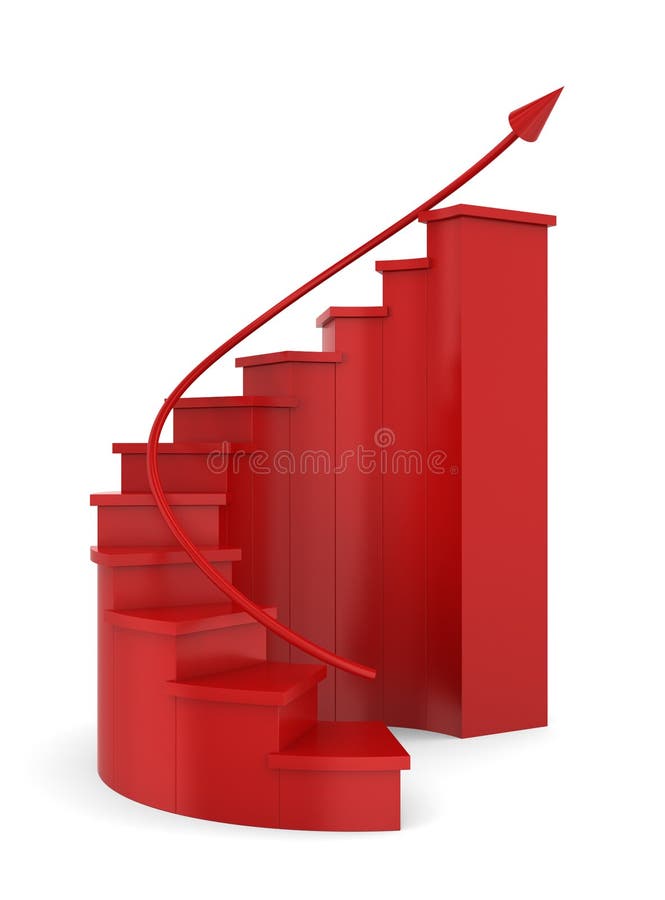 Red Ladder To Success Arrow. Business Concept Stock Illustration ...