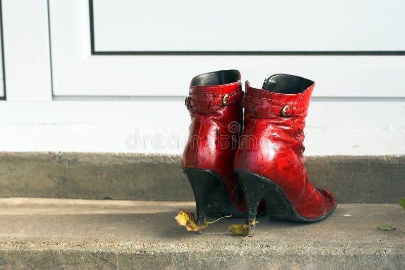 Red lady s boot stock image. Image of elegant, female - 11732269