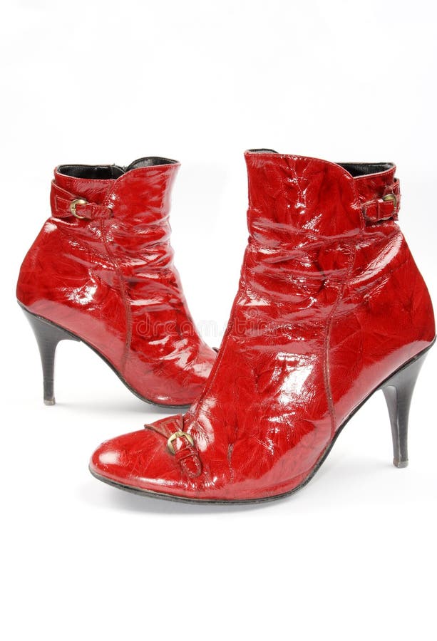 Red lady s boot stock image. Image of wear, shoe, female - 12115937