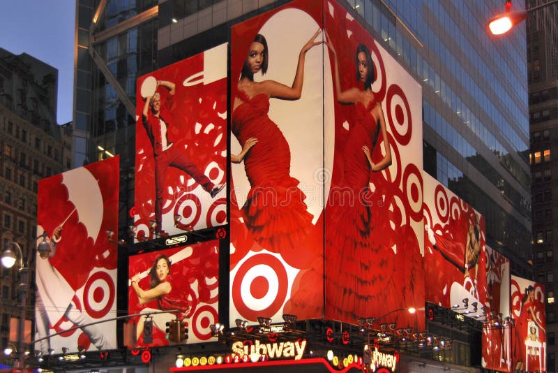 Red lady sign, New York editorial image. Image of night - 28011905