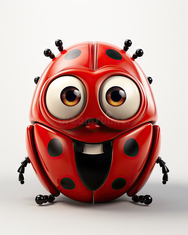 A Red Ladybug with Big Eyes and a Smile. Generative Ai Stock ...