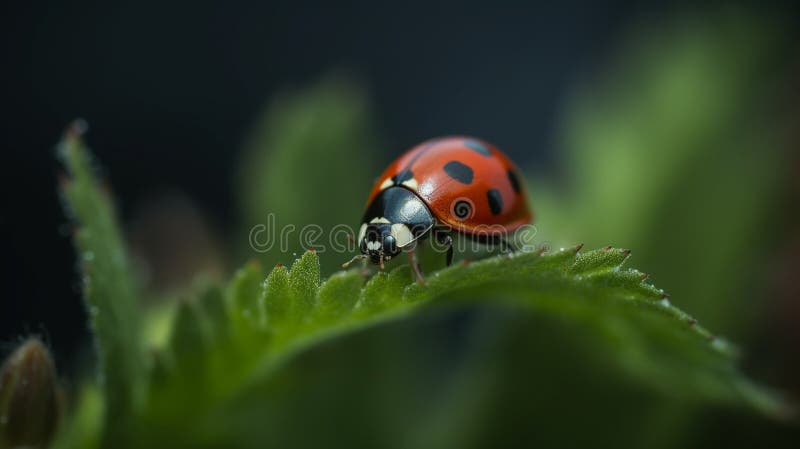 Red Ladybug on Green Grass. Selective Focus. Generative AI Stock ...