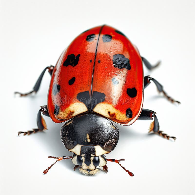 Red Ladybug Isolated on White Background. Close-up View Stock Photo ...