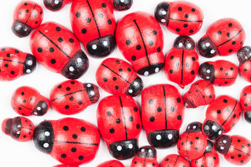 Red Ladybug Isolated on White Background.Kids Toy Stock Image - Image ...