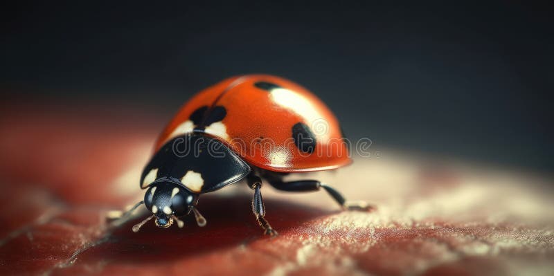 Red ladybug macro shot stock illustration. Illustration of beautiful ...