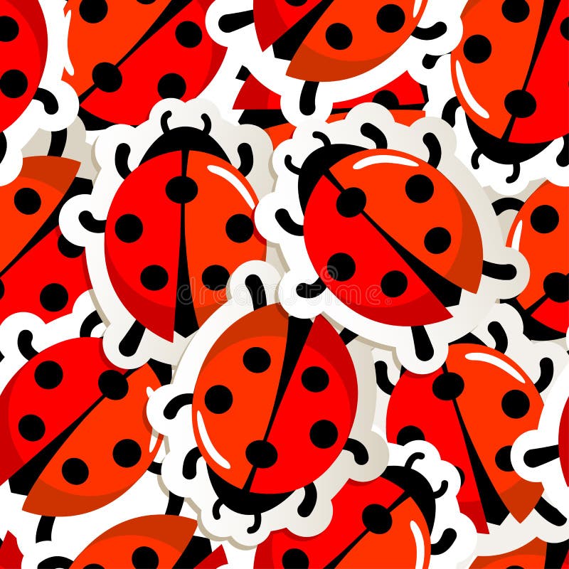 Red ladybug pattern stock vector. Illustration of vector - 25120845