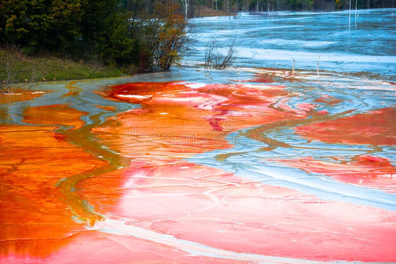 Red lake stock image. Image of landscape, sand, horizon - 85134437