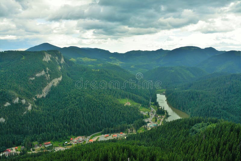 Red Lake in Romania Seen from Above Stock Photo - Image of aerial ...