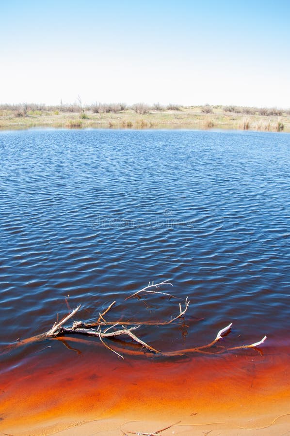 Red lake stock photo. Image of sand, beautiful, coast - 122170378