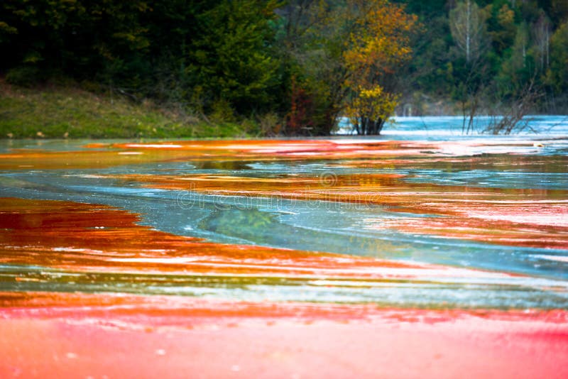 Red lake stock image. Image of industrial, geology, rusty - 85110189