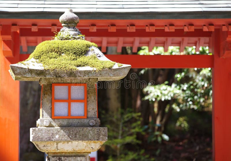 Red Lamp in the Japanese Garden Stock Photo - Image of park, japanese ...