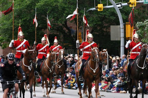 Red Lancers Riding in Parade Editorial Photography - Image of alberta ...