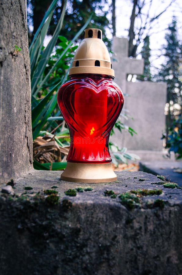 Red lantern with candle stock image. Image of funeral - 66097009