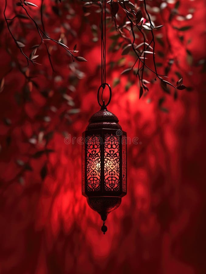Red Lantern Hanging from Tree Stock Image - Image of culture, generated: 359591269