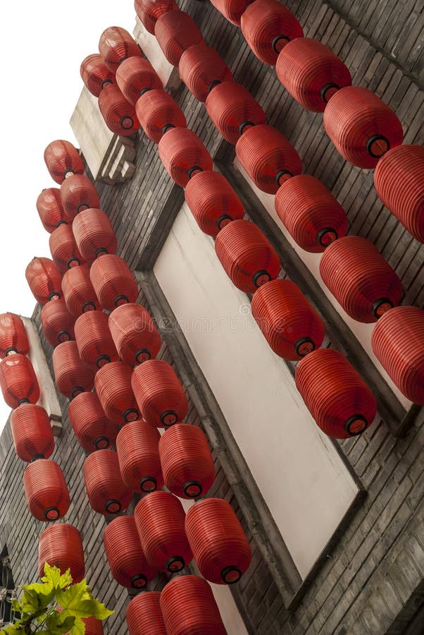 Red Lanterns on a Facade in Chengdu, Sichuan, China Stock Photo - Image ...