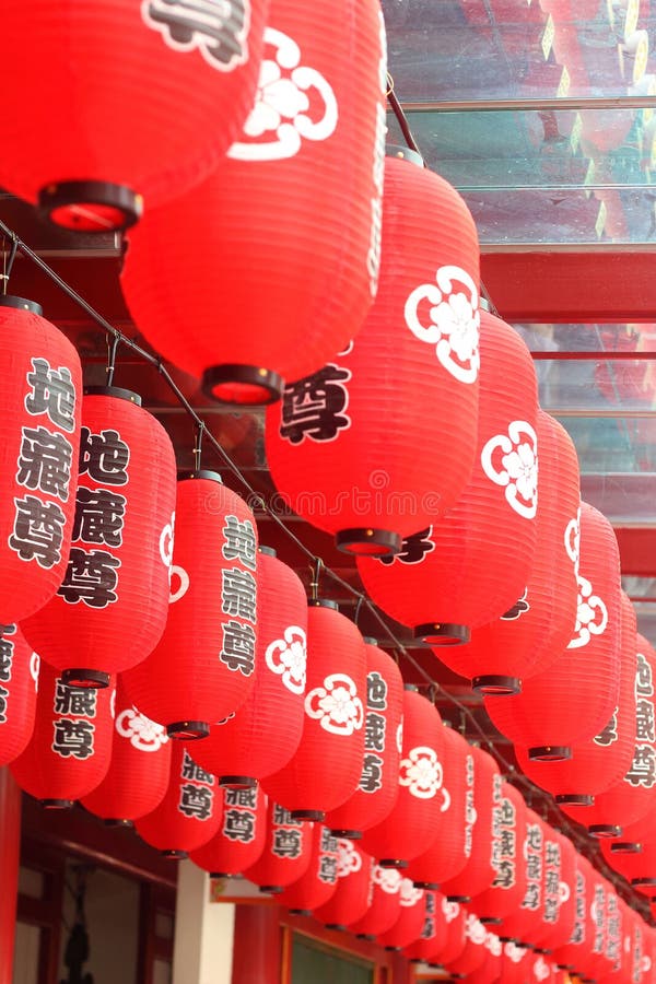 Red Lanterns in the Shrine. Editorial Photo - Image of japan, buddhist ...