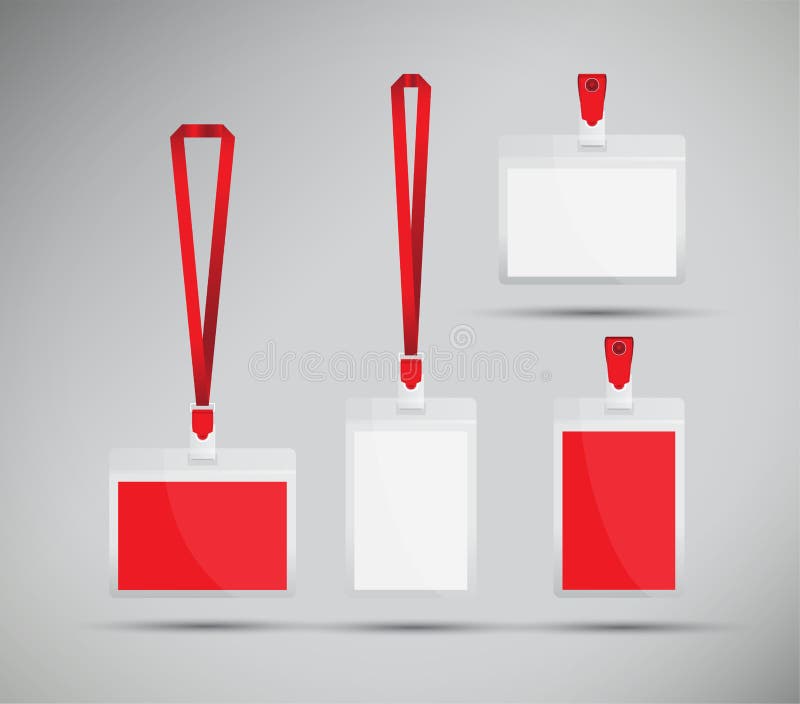 Red lanyard stock vector. Illustration of plastic, event - 75953330
