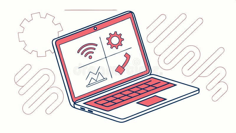 Red Laptop Isometric View, Computer Device, Tech Gadget, Laptop Design ...