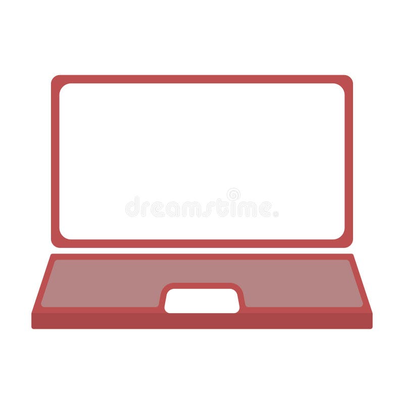 Red Laptop Vector. Device Icon for Studying, Watching Movies ...