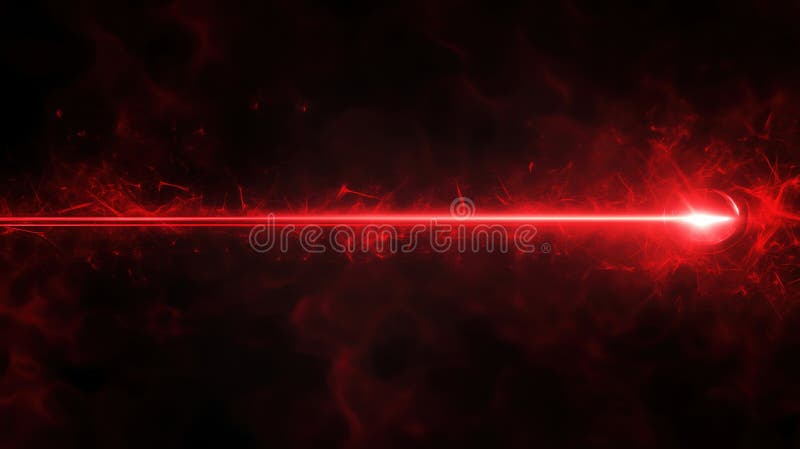 Red Laser Beam with Glowing Orb and Abstract Background Effects Stock ...