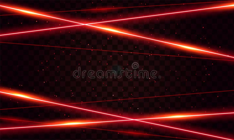 Red Laser Beam Light Effect on Black Background Stock Vector ...