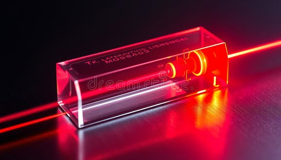 Red Laser Beam Reflection, Abstract Light and Technology Generative AI ...