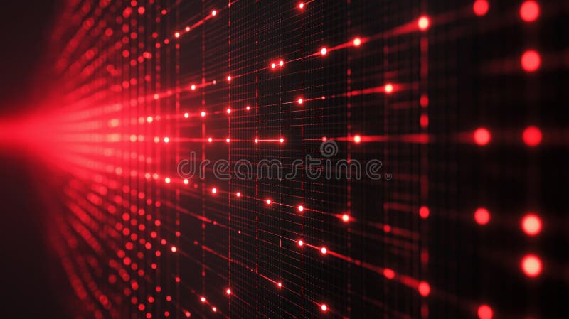 Red Laser Beams Create Dynamic Patterns in Dark Environment Stock ...