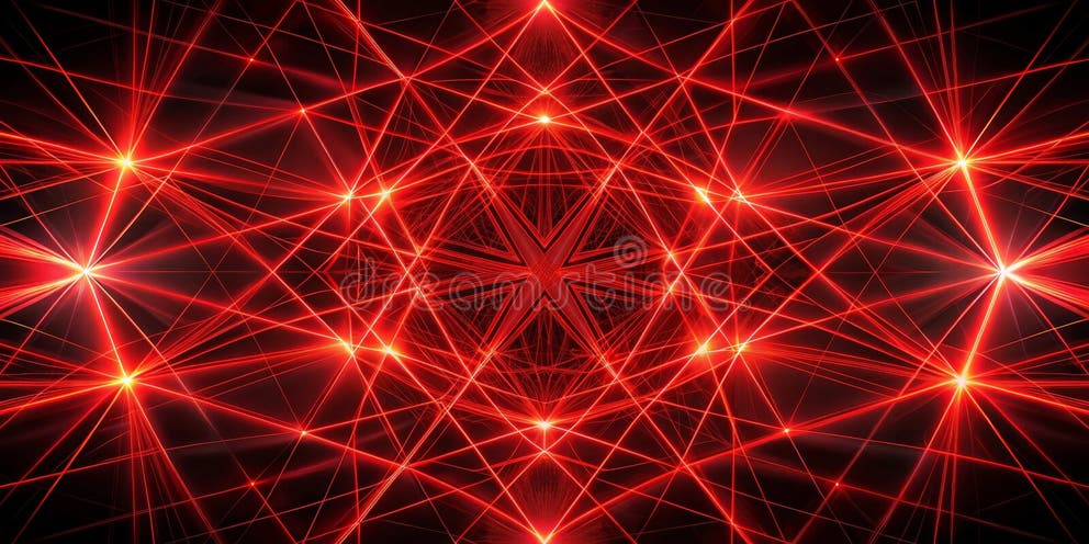 Red Laser Grid Symmetrical Composition, Glowing Lines, Network Concept ...