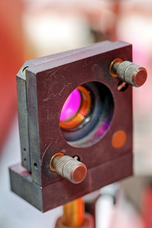 Red laser in laboratory stock image. Image of physics - 55572713