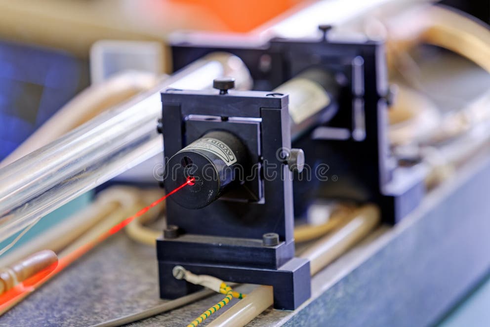 Red laser in laboratory stock image. Image of danger - 55574463