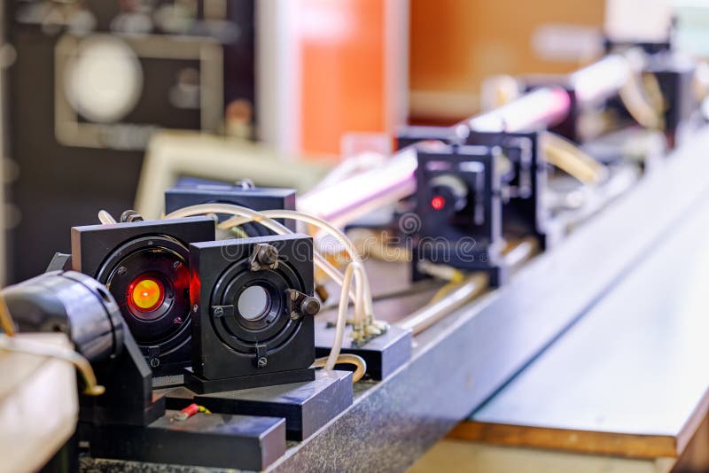 Laser in a Quantum Optics Lab. Stock Photo - Image of physics ...