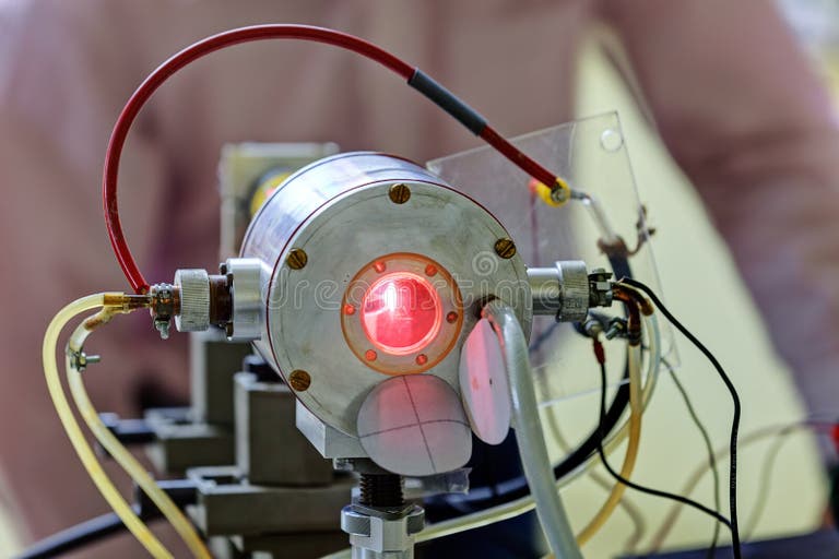 Red laser in laboratory stock photo. Image of industry - 55575162