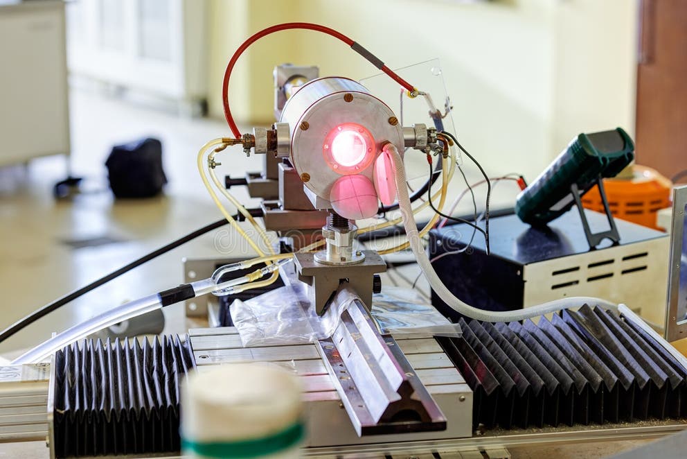 Red laser in laboratory stock photo. Image of industry - 55575242