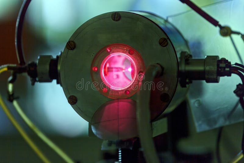Red laser in laboratory stock image. Image of exploration - 55575355