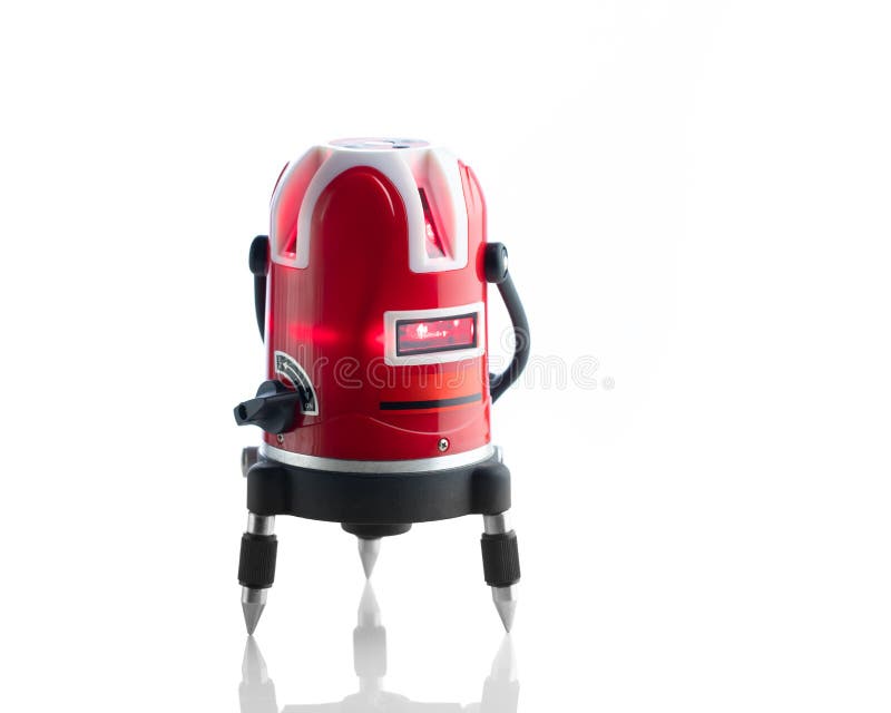 Red Laser Level Tool on White Stock Photo - Image of object, modern ...