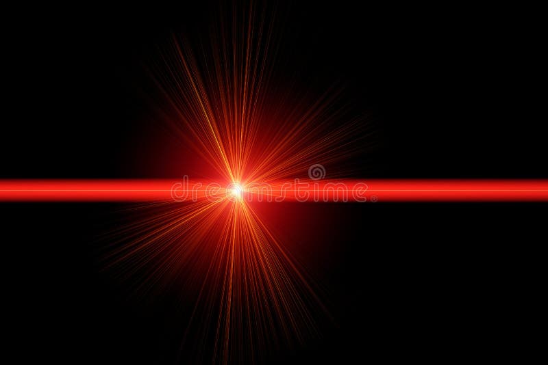 Abstract Red Laser Beam. Isolated on Transparent Black Background Stock ...