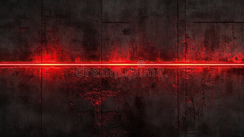 Red Laser Line on Dark Concrete Wall Stock Illustration - Illustration ...