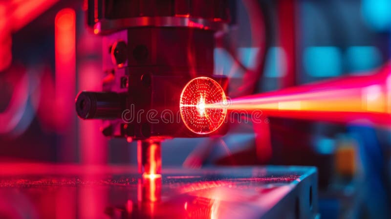 Red Laser on Optical Table in Physics Laboratory Stock Image - Image of ...