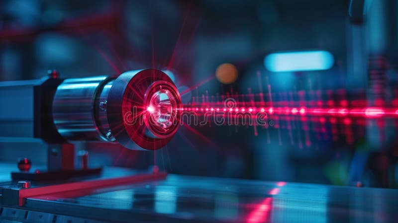 Red Laser on Optical Table in Physics Laboratory Stock Photo - Image of ...