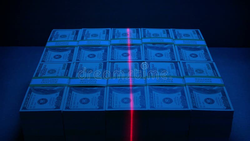 Security Laser Scans Money Block in Vault Stock Video - Video of ...