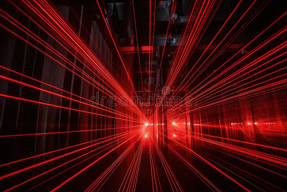 Red Laser Trails and Light Rays As Background Stock Image - Image of ...