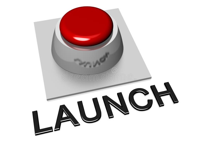 Red Launch Push Button stock illustration. Illustration of three - 21053836