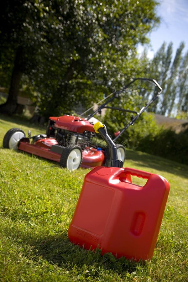 Red Lawn Mower stock photo. Image of green, manual, yard - 7798974