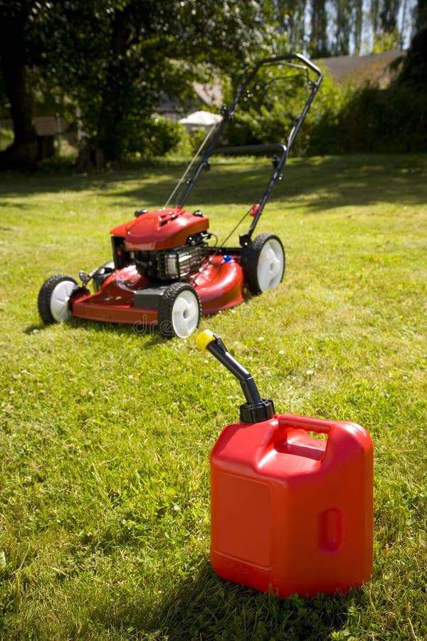 Red Lawn Mower stock photo. Image of green, manual, yard - 7798974