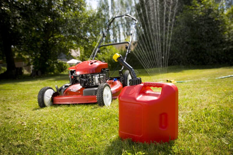 Red Lawn Mower stock image. Image of maintenance, cutter - 8167147